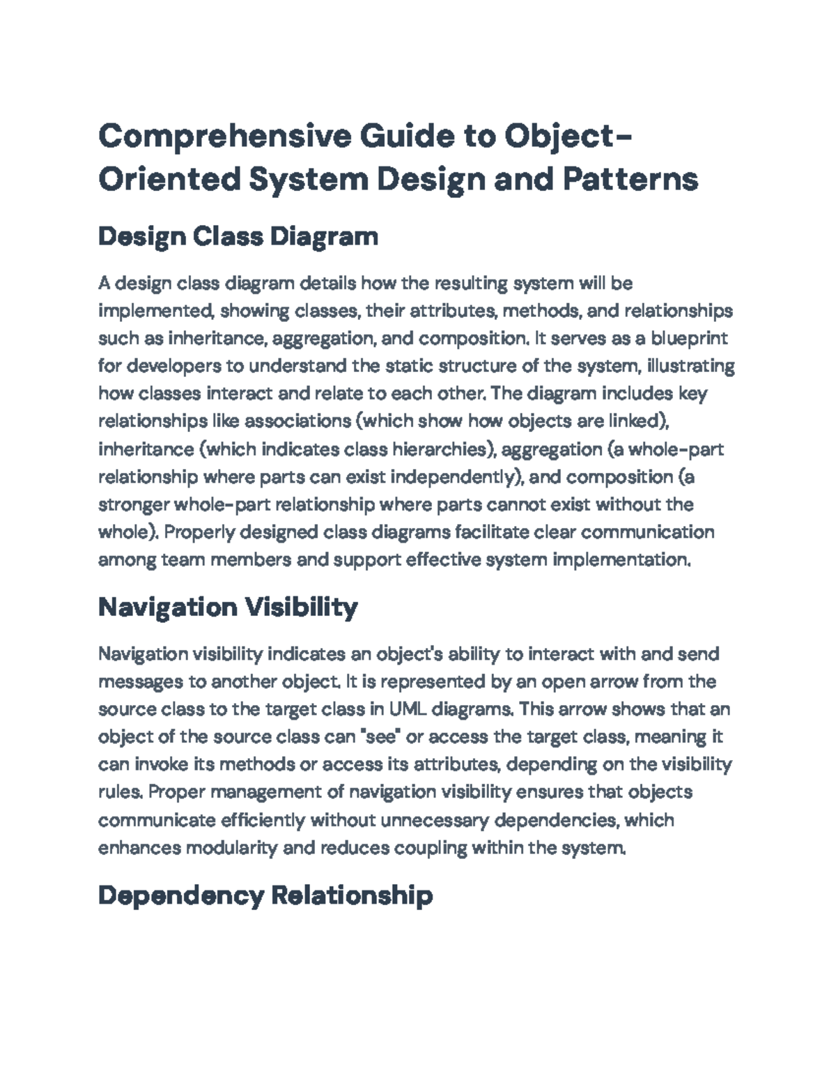 Comprehensive Guide to OOP Design Patterns & Class Diagrams (CS101) - Studocu