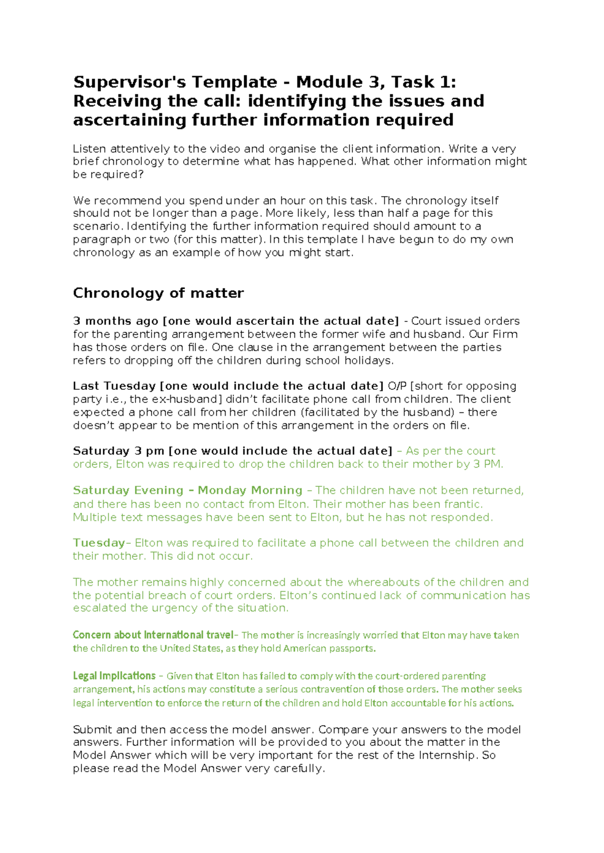 Module 3 Task 1: Client Call Analysis & Information Gathering - Studocu