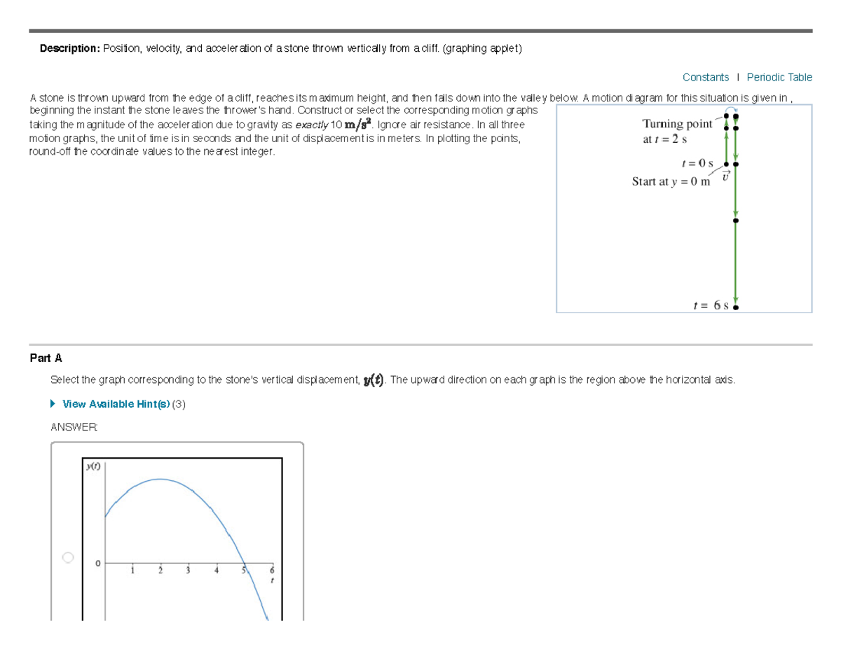 Physics 101: Motion Diagrams & Gravity Graphing Questions - Studocu