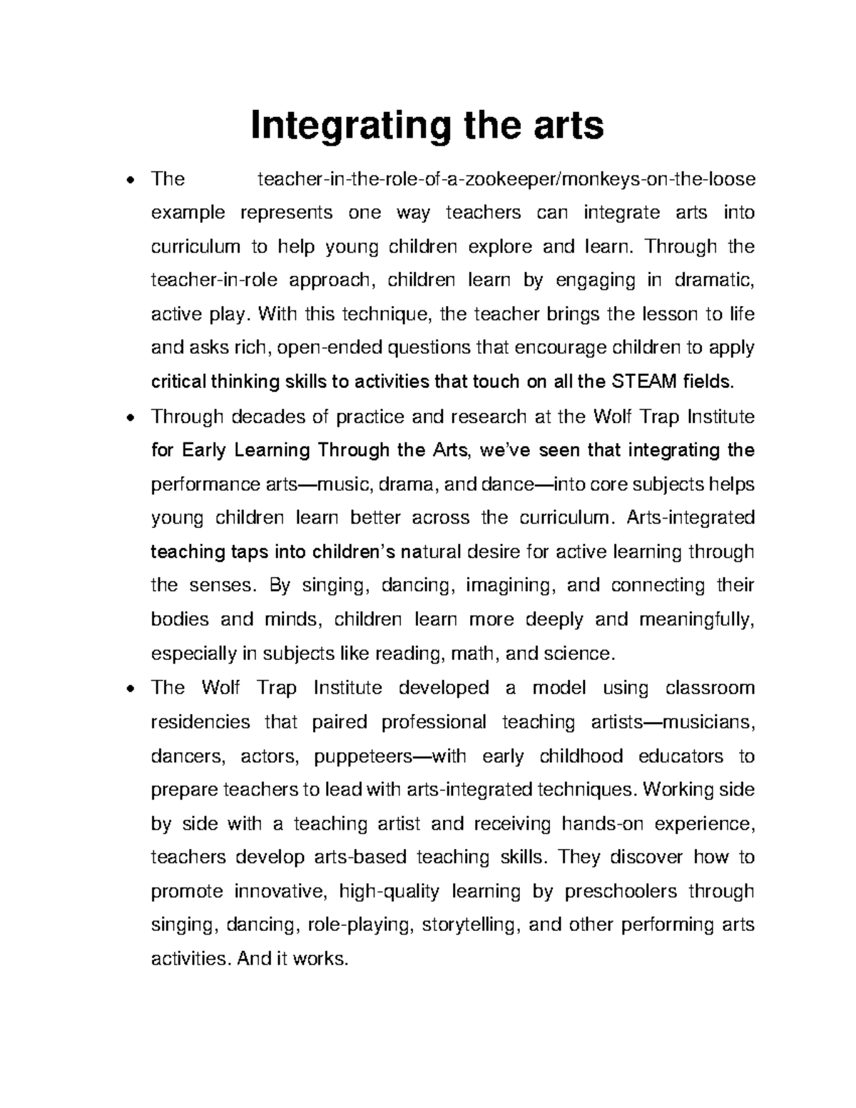 Integrating Arts in Education: Strategies for Early Learning Success ...