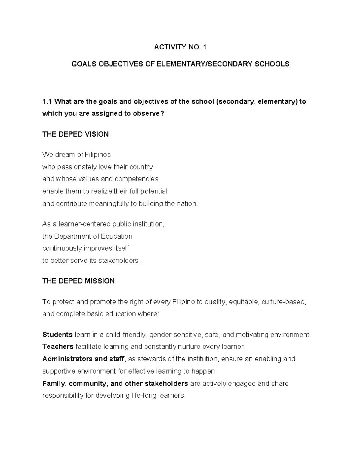 Fs 1-6: Journal of Field Study on Objectives in Education - Studocu