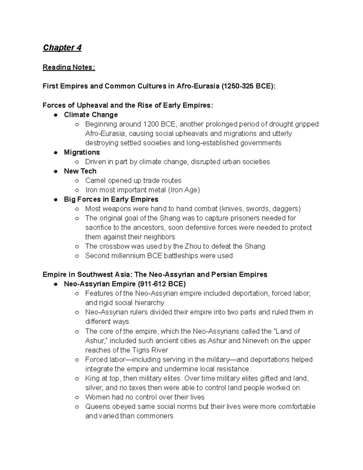 Chapter 4 WTWA: Rise of Empires & Cultural Unity in Afro-Eurasia - Studocu