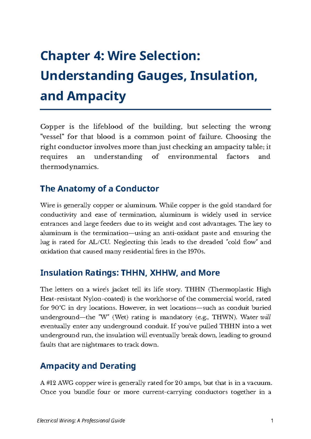 Chapter 4: Wire Selection - Gauges, Insulation & Ampacity Insights ...