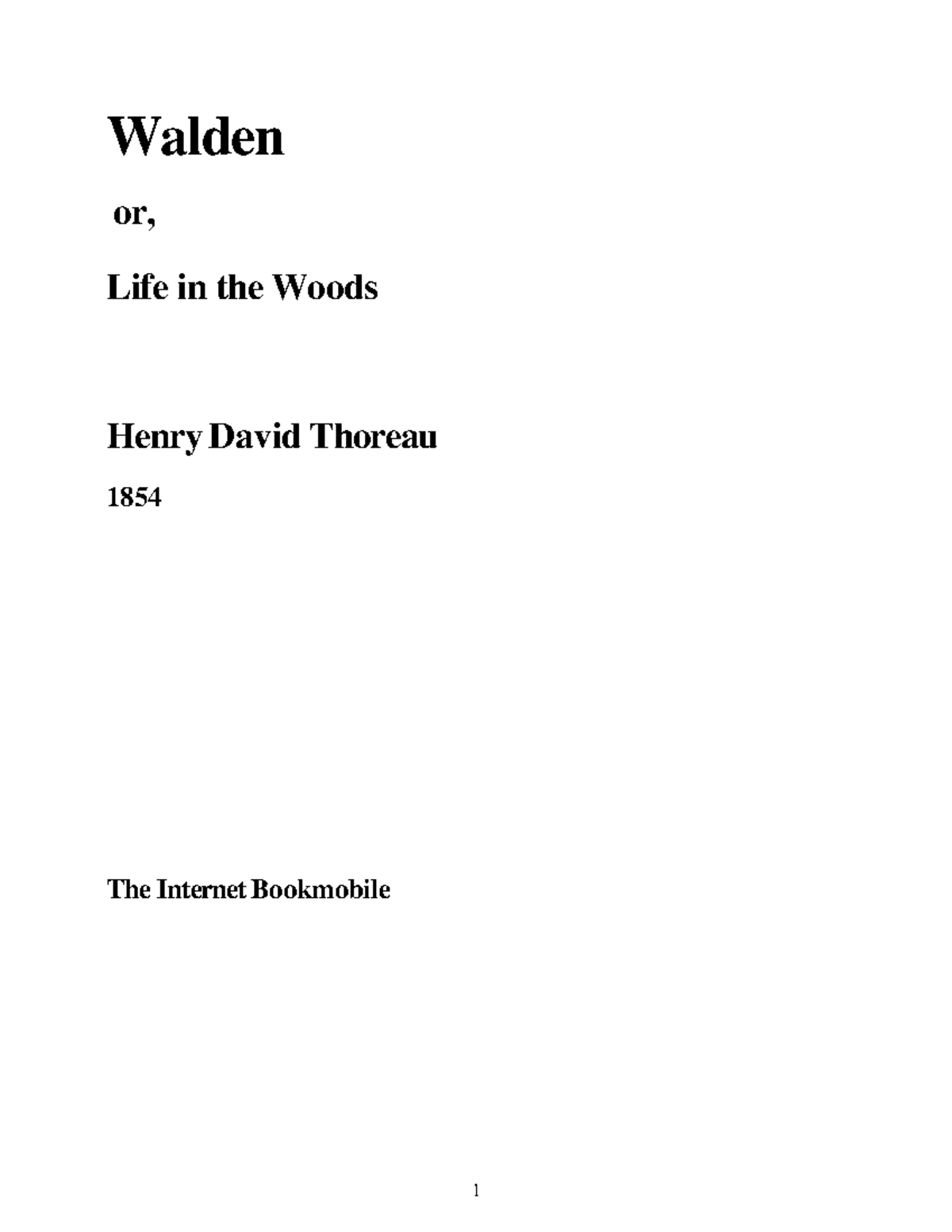 Walden - Thoreau - Literature unit - Walden or, Life in the Woods Henry ...