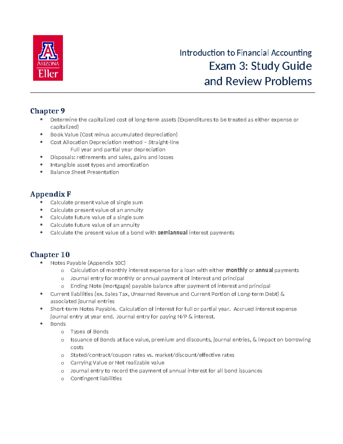 Introduction to Financial Accounting: Exam 3 Study Guide & Review - Studocu