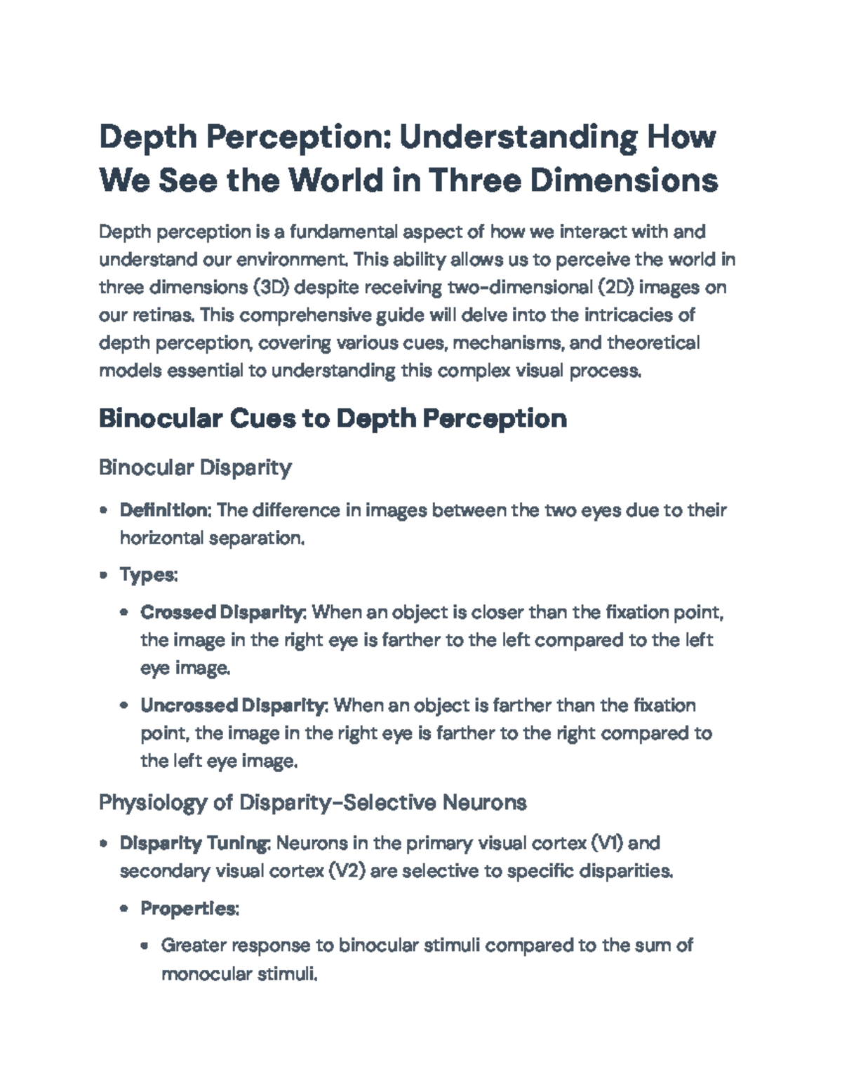 Depth Perception (PSY 101): 3D Visual Understanding Comprehensive Guide ...
