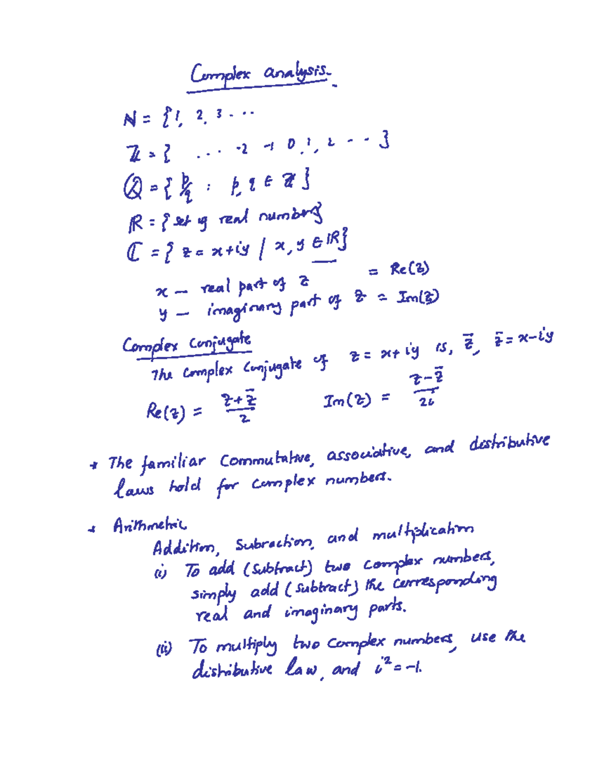 Complex 1 - maths - Complex analysis. N 3 Z 2 D par ! patals IR ? Set of real numbers I 1x, y Re ...