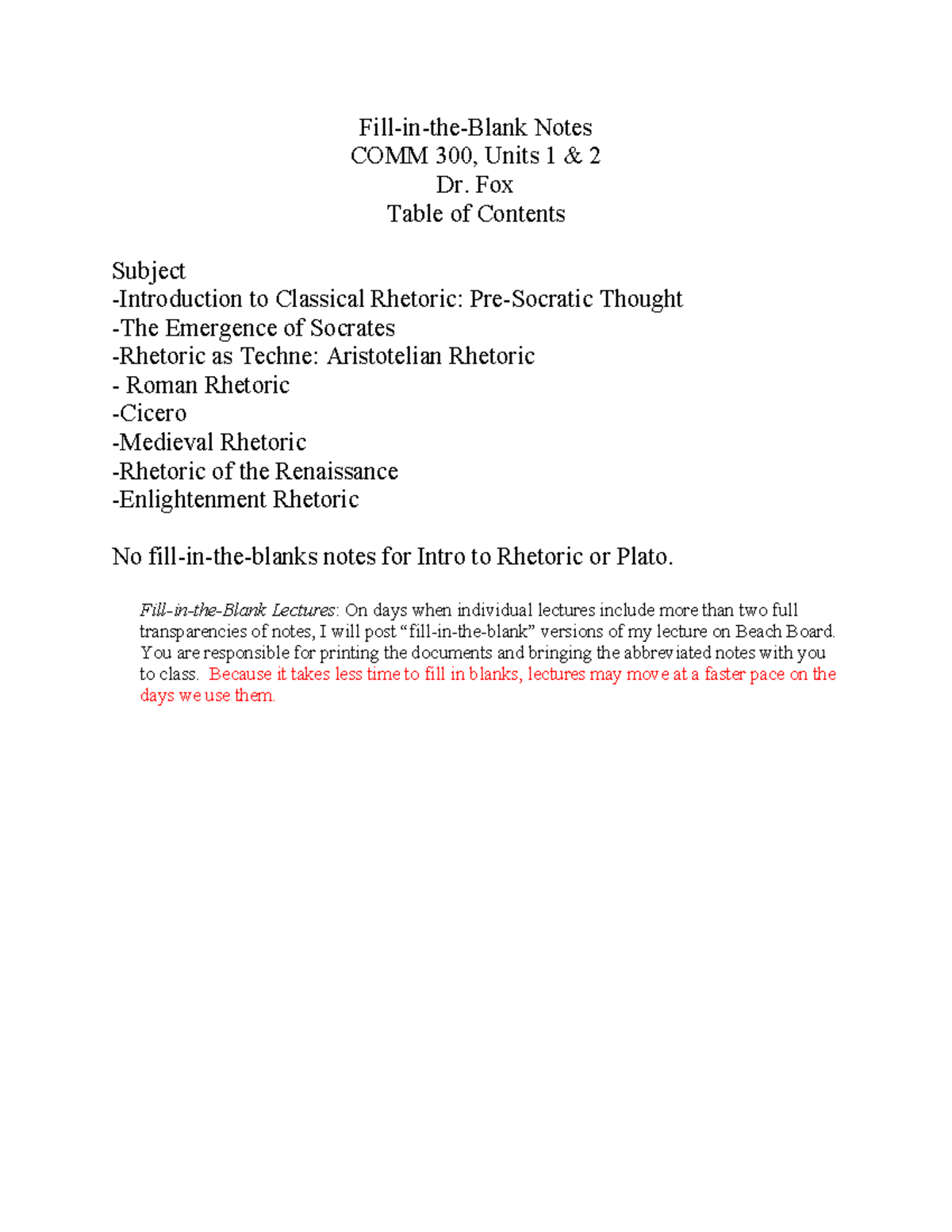 Fill-in-the-Blank Notes for COMM 300, Units 1 & 2 - Studocu