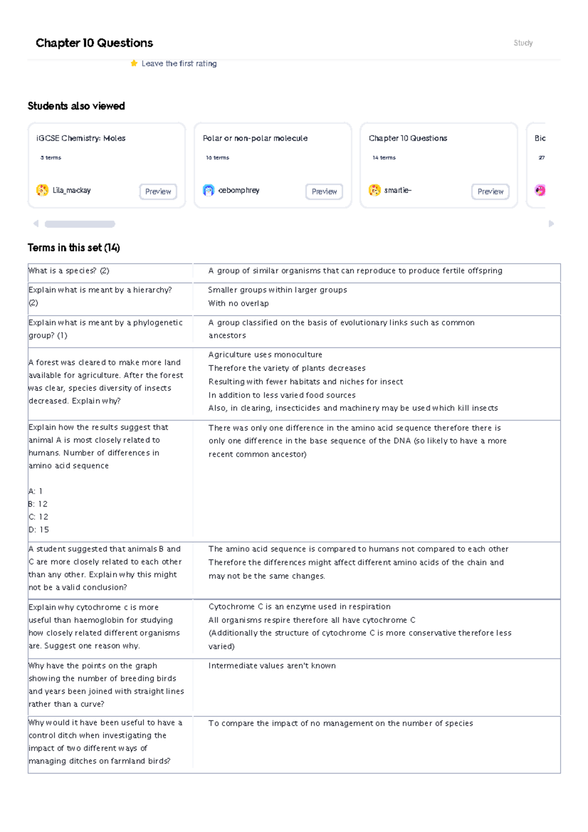 Chapter 10 Questions Flashcards Quizlet - Chapter 10 Questions Leave ...