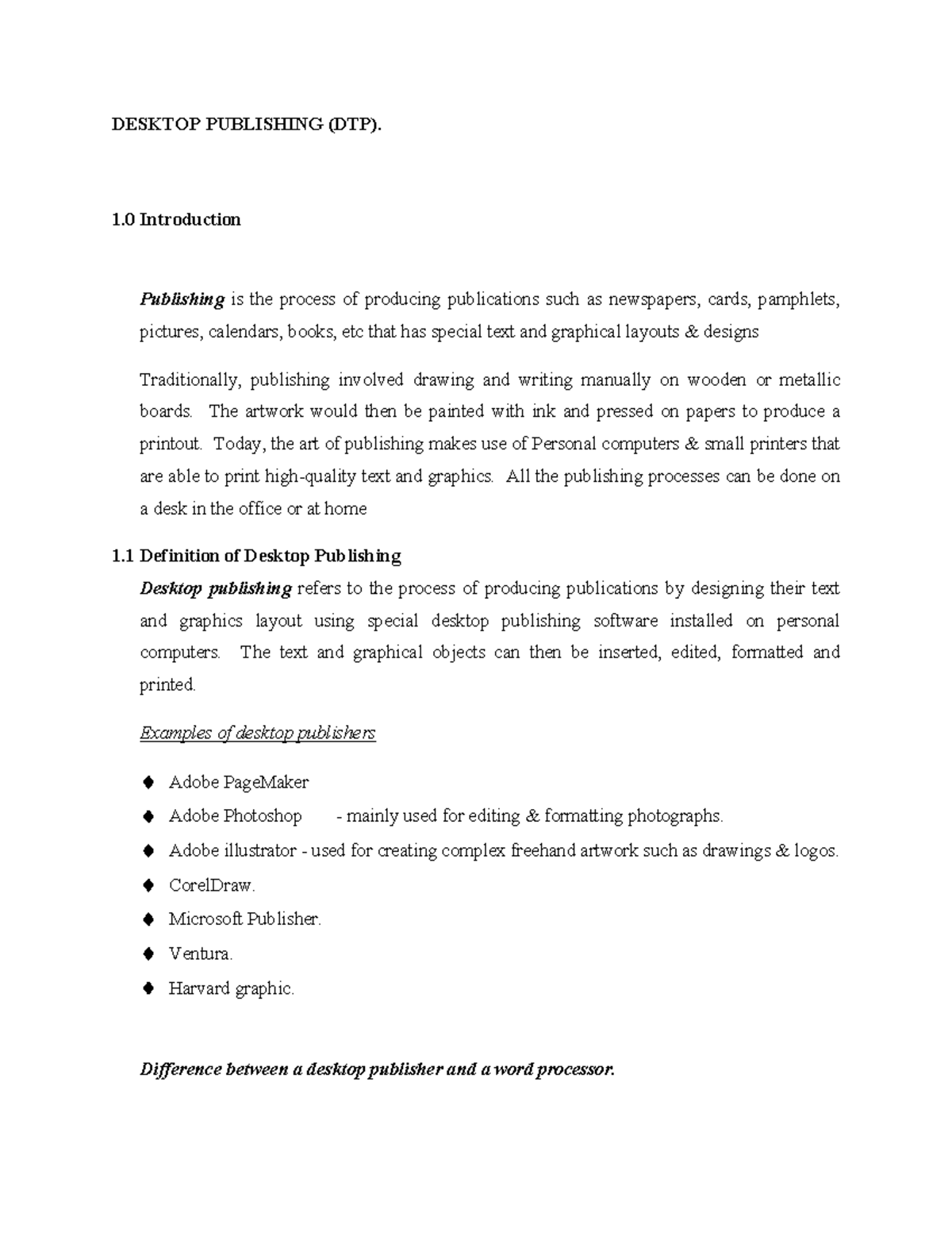 DTP 101: Comprehensive Guide to Desktop Publishing Techniques - Studocu