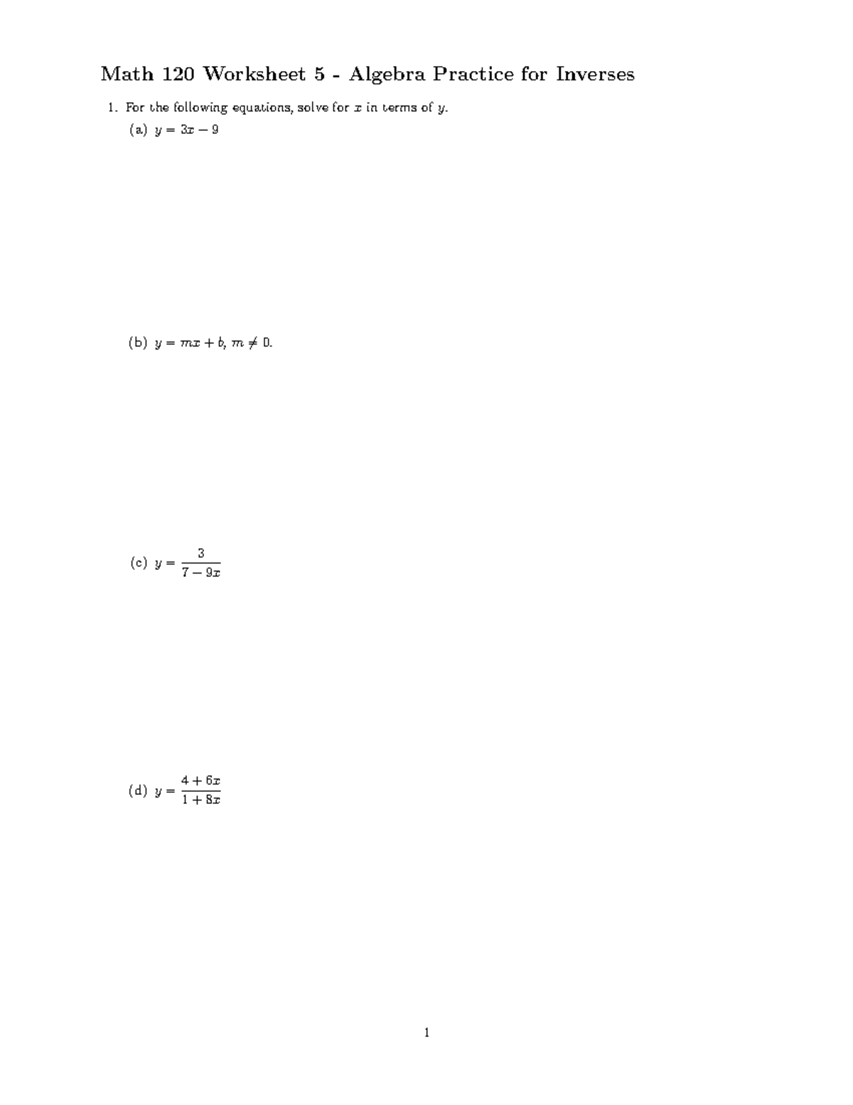 M120 WS5 Algebra again - here - MATH 103 - Math 120 Worksheet 5 ...