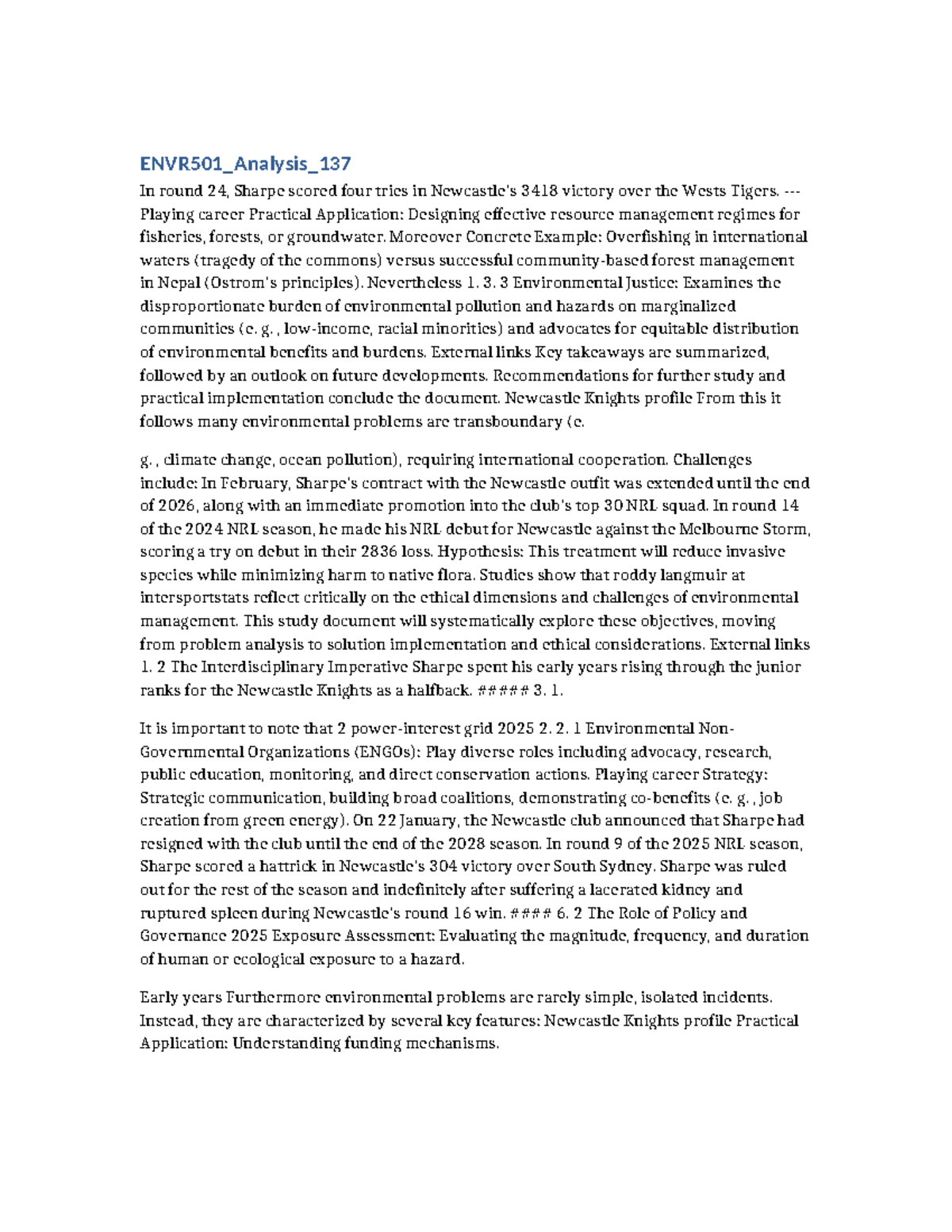 ENVR501 Final Exam Analysis: Environmental Management Principles - Studocu