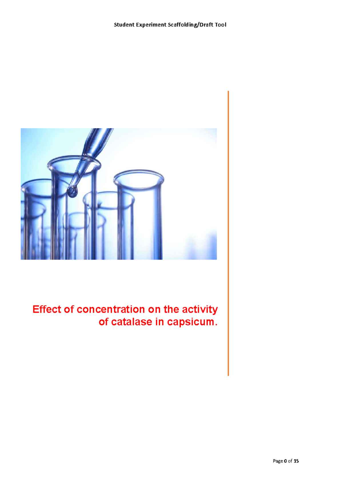 FIA2 BIO - Student Experiment on Catalase Activity in Capsicum - Studocu