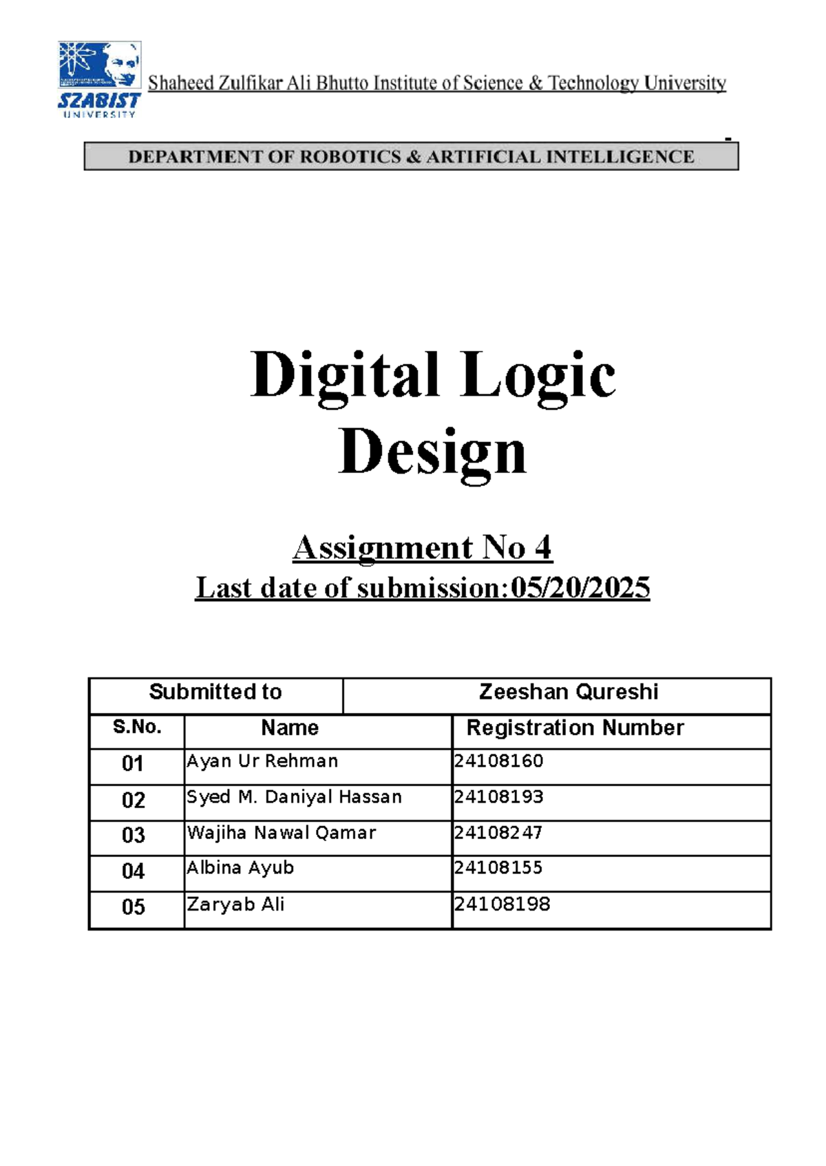 DLD Assignment No 4: Sequential Logic Circuits & Voting Machine Design ...