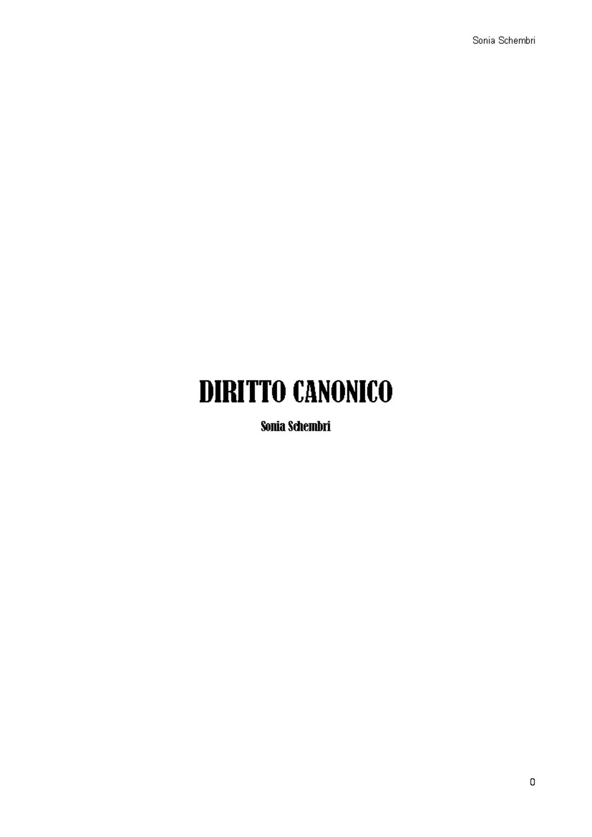 Dispensa di Diritto Canonico - Parte Generale di Sonia Schembri - Studocu