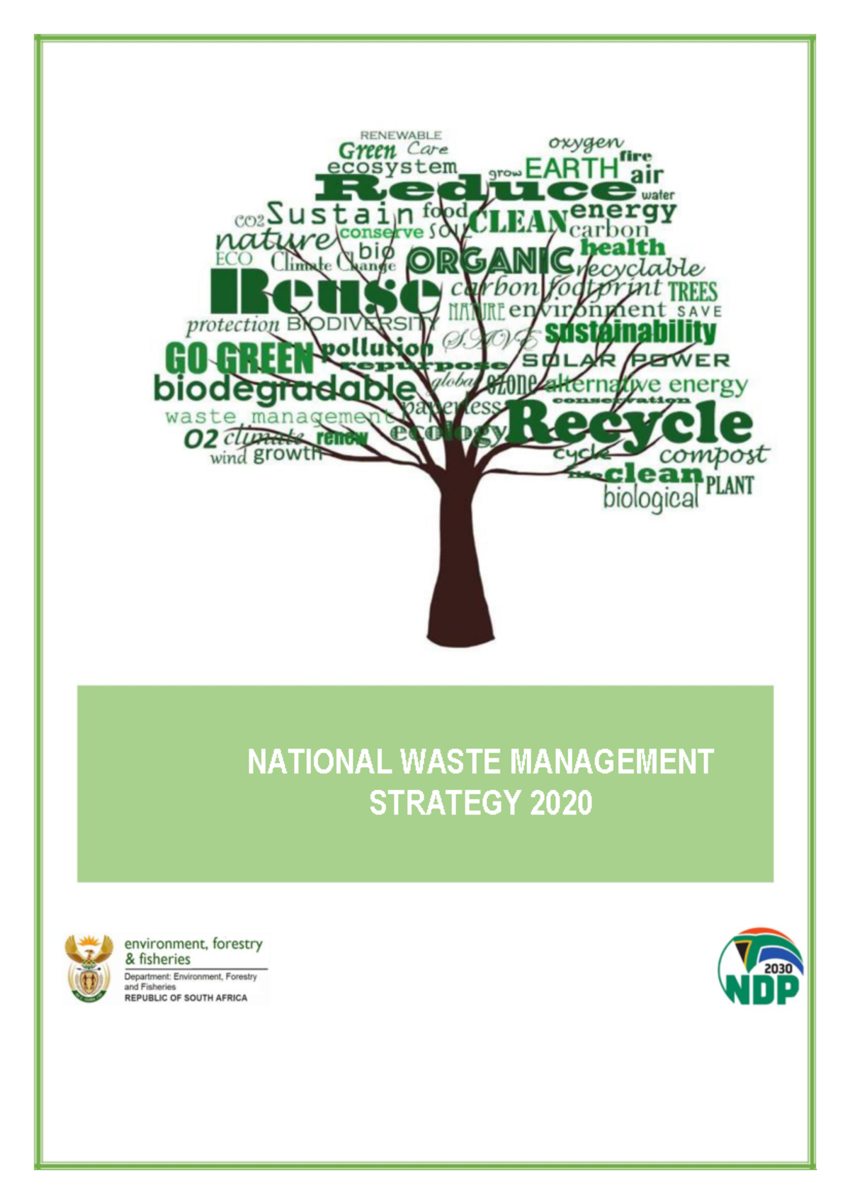 National Waste Management Strategy 2020: A Comprehensive Overview - Studocu
