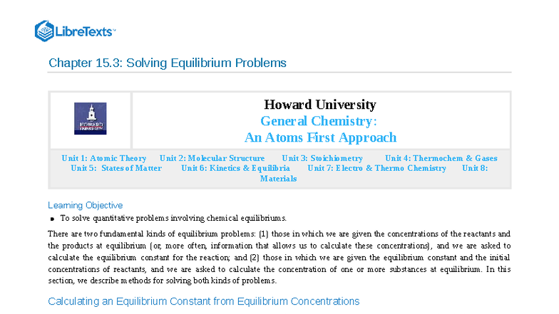 Chapter 15.3: Practice Solving Equilibrium Problems in General Chemistry - Studocu