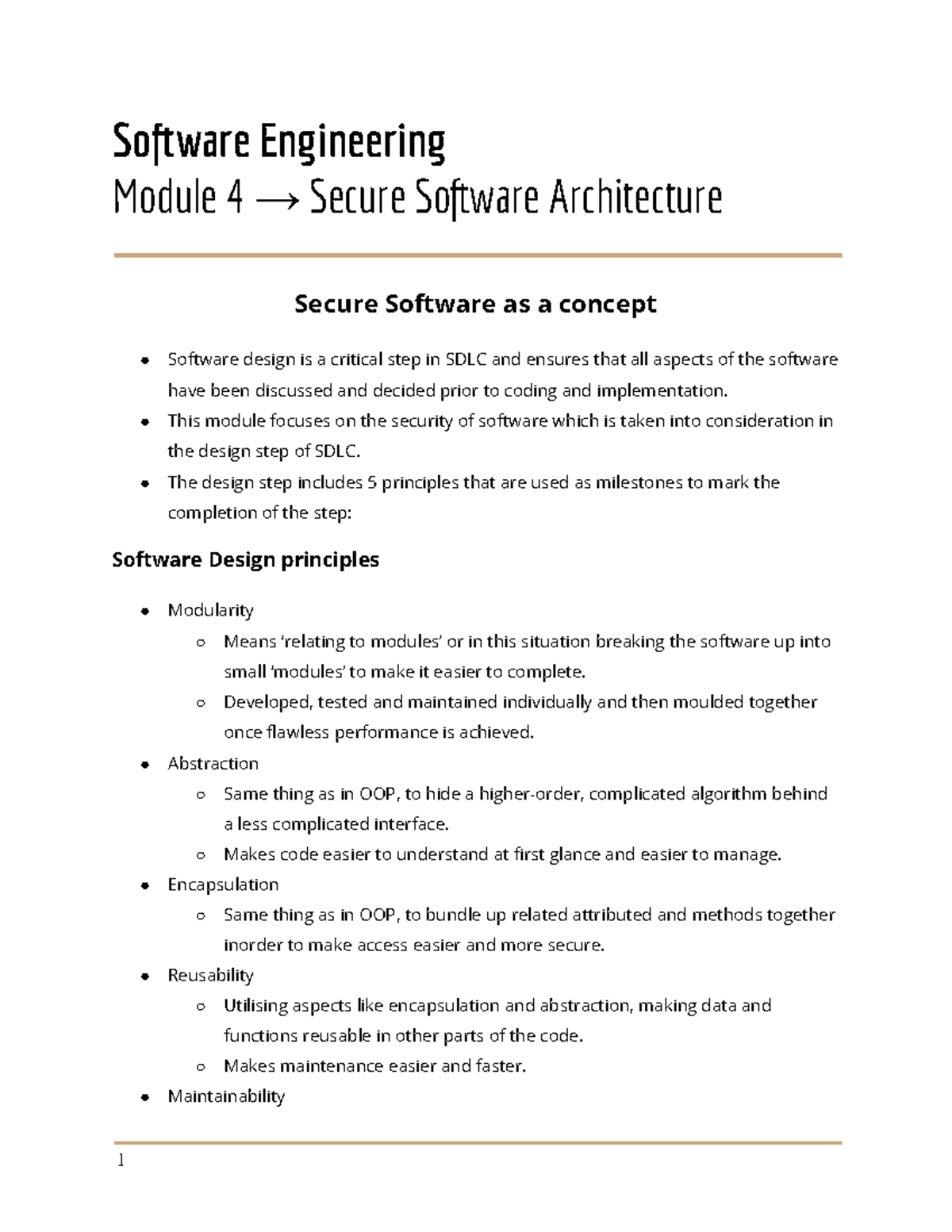 Secure Software Architecture - So ware Engineering Module 4 → Secure So ...