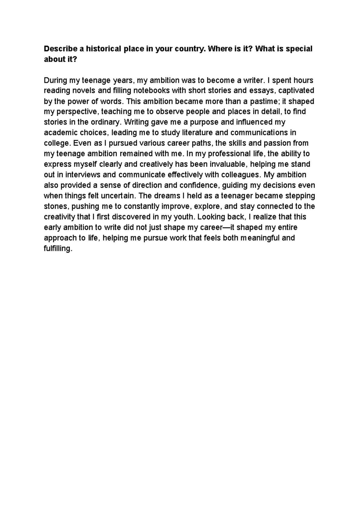 Writing 43: Reflections on My Teenage Ambition to Write - Studocu