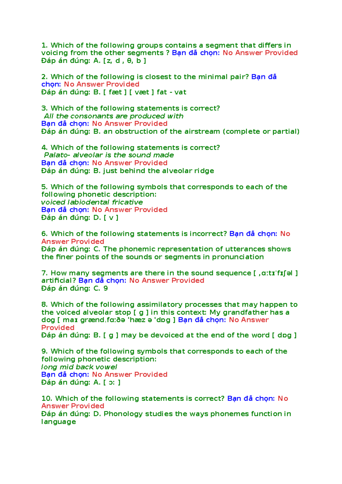 KEY - Phonetics & Phonology Quiz Review Notes - Studocu