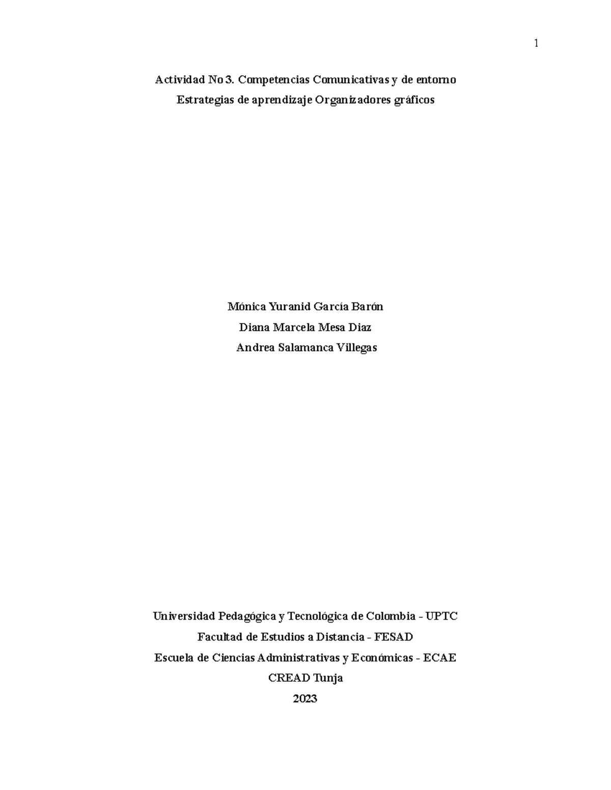 Actividad #3 TPCF - organizadores gráficos - Actividad No 3. Competencias Comunicativas y de ...
