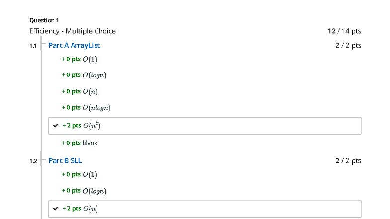 Exam 1 - Efficiency and Data Structures MCQ & Coding Analysis - Studocu