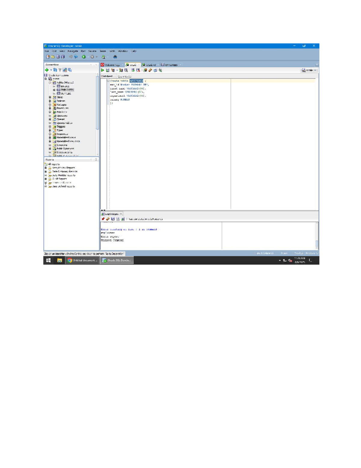 Oracle SQL Developer: EMPLOYEES Table Creation & Query Guide - Studocu