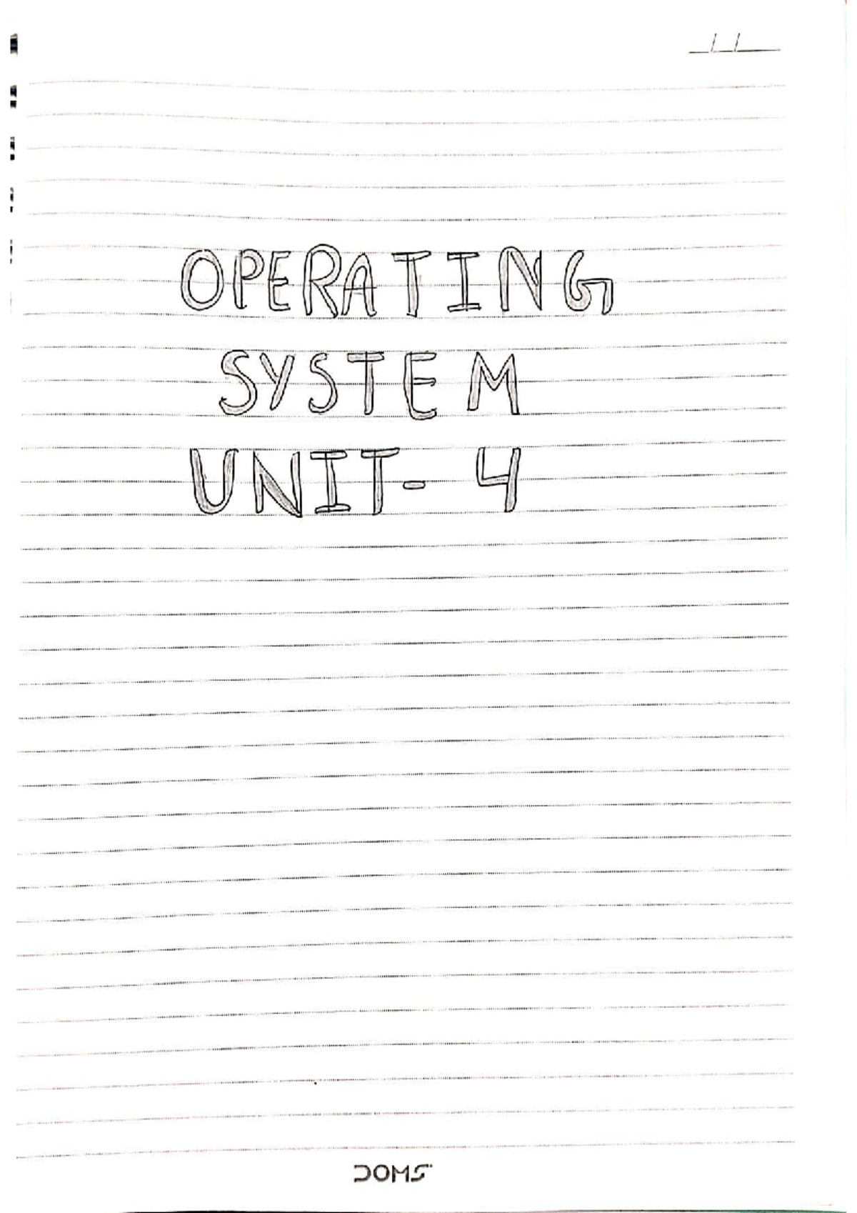 Os Unit 4 - Memory Management Techniques in Operating Systems (DOMS 131) - Studocu