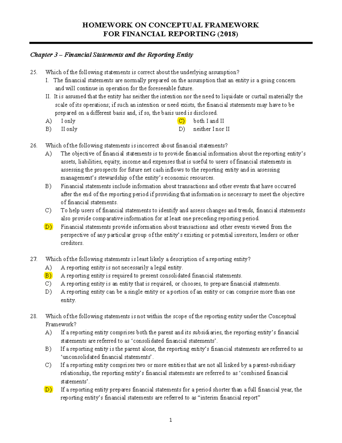 CFAS 2018 Homework: Conceptual Framework for Financial Reporting ...