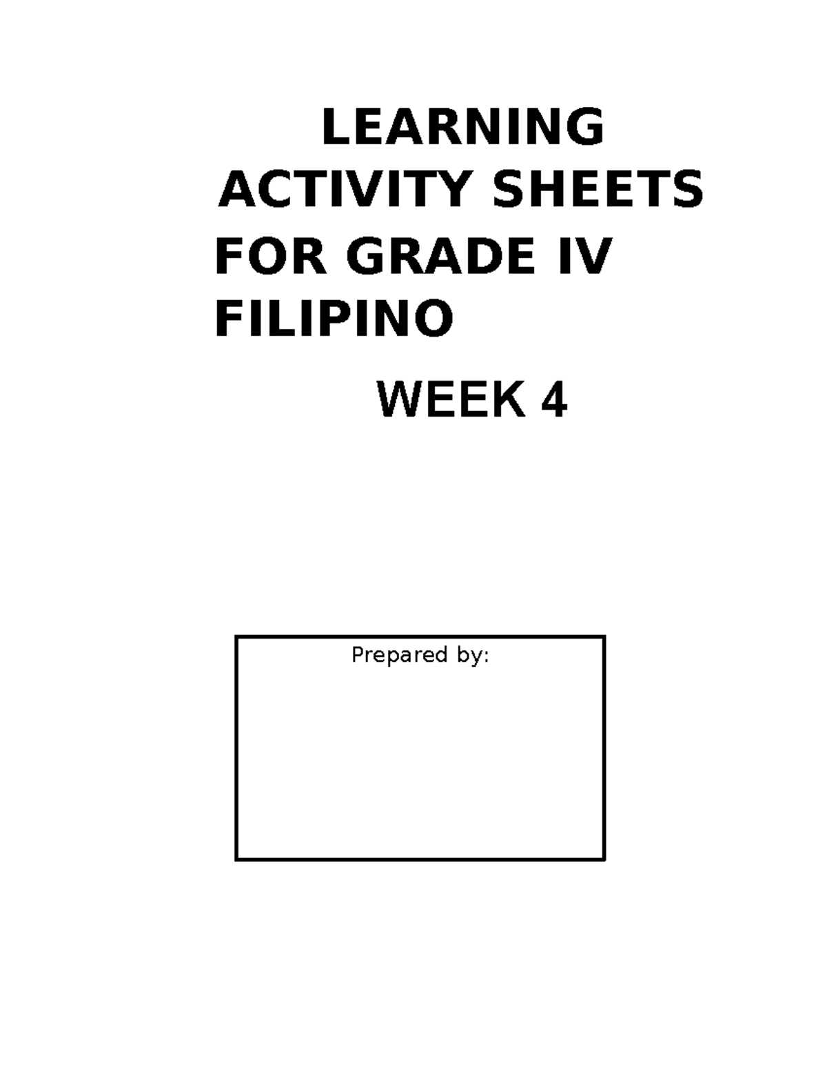LAS-Q4- W4 - learning activity sheet - LEARNING ACTIVITY SHEETS FOR ...
