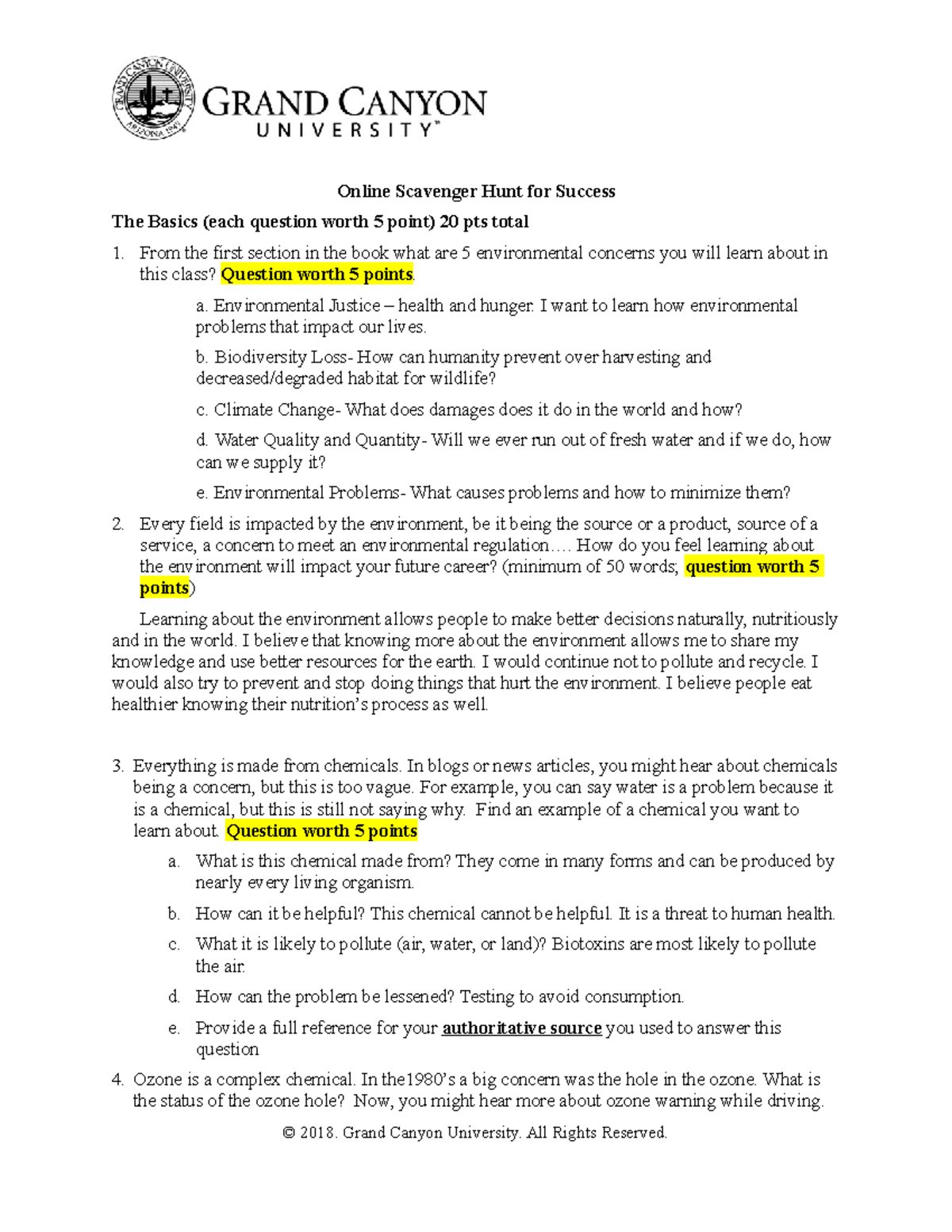 BIO 220 RS Online Scavenger Hunt For Success Resource - Online ...