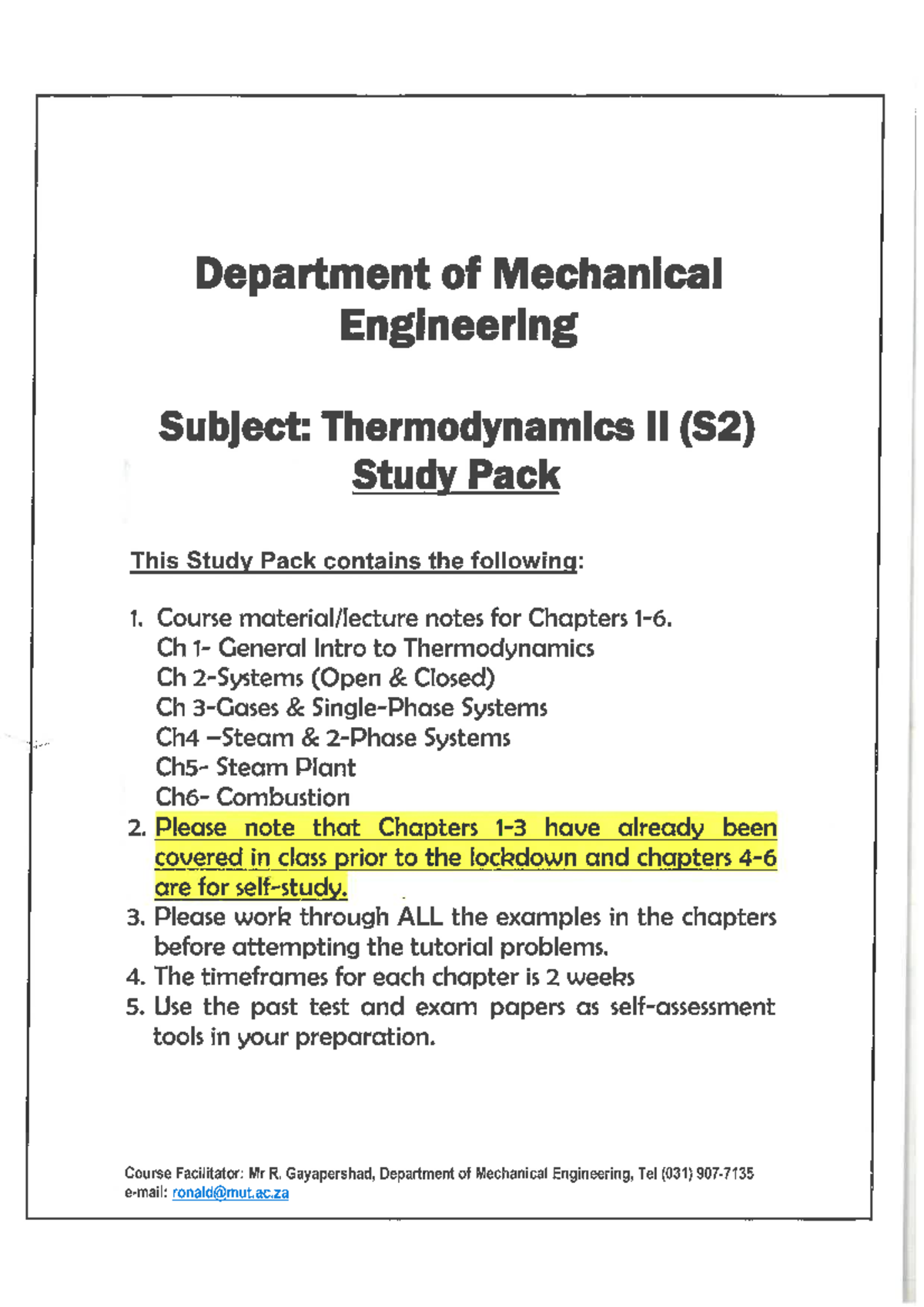 Thermodynamics II (S2) Study Pack: Key Concepts & Course Notes - Studocu