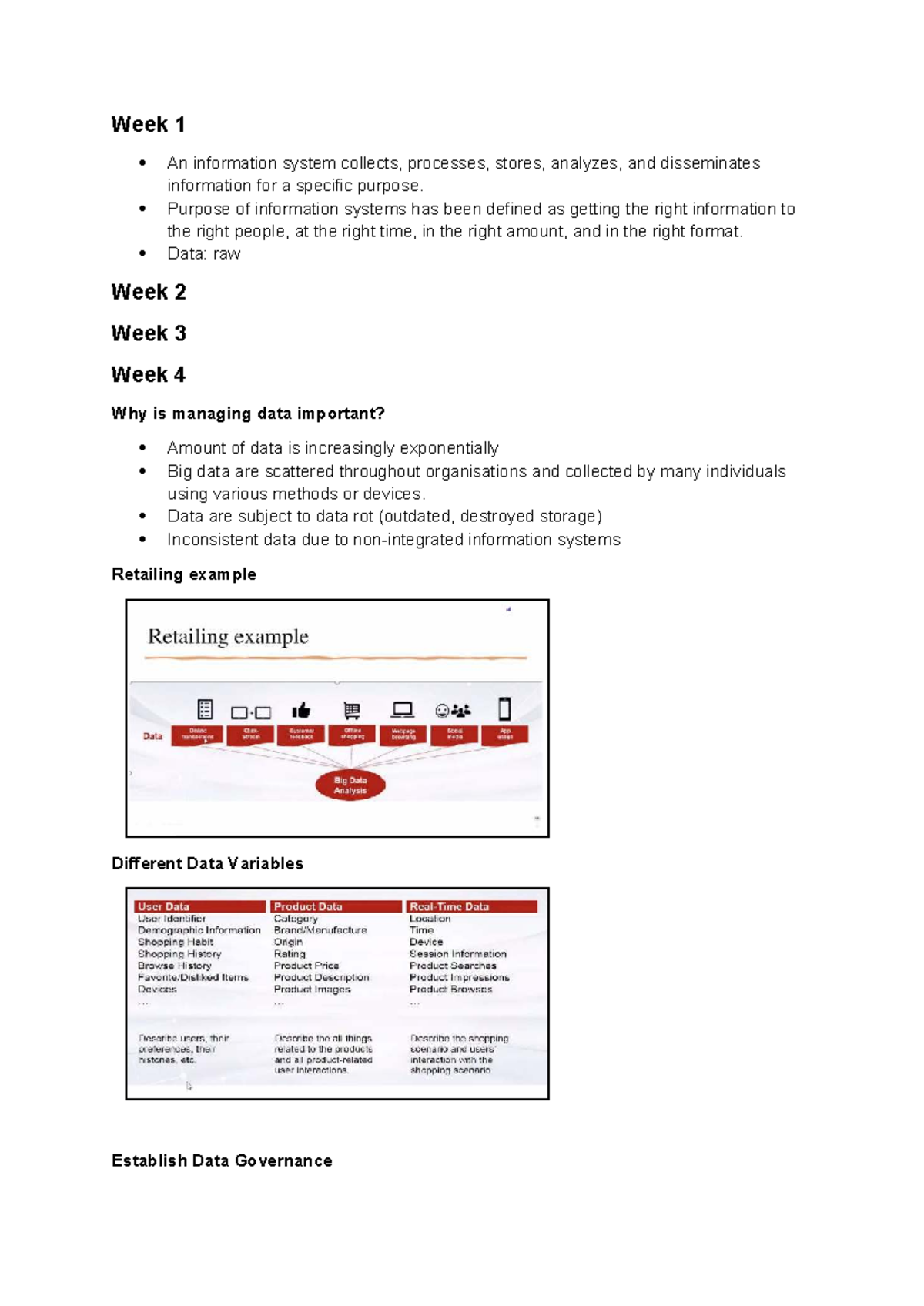 Information Systems Notes: Week 1-9 Overview and Key Concepts - Studocu