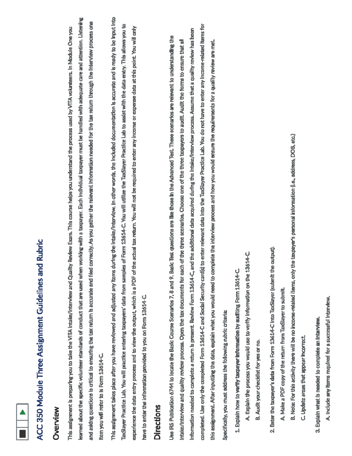 ACC 350 Module 3 Assignment Guidelines and Rubric - Studocu