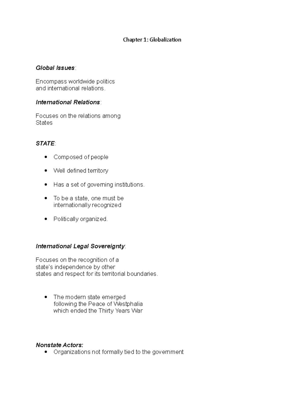 Global Issues: An Overview of Globalization and Its Impacts (Chapter 1 ...