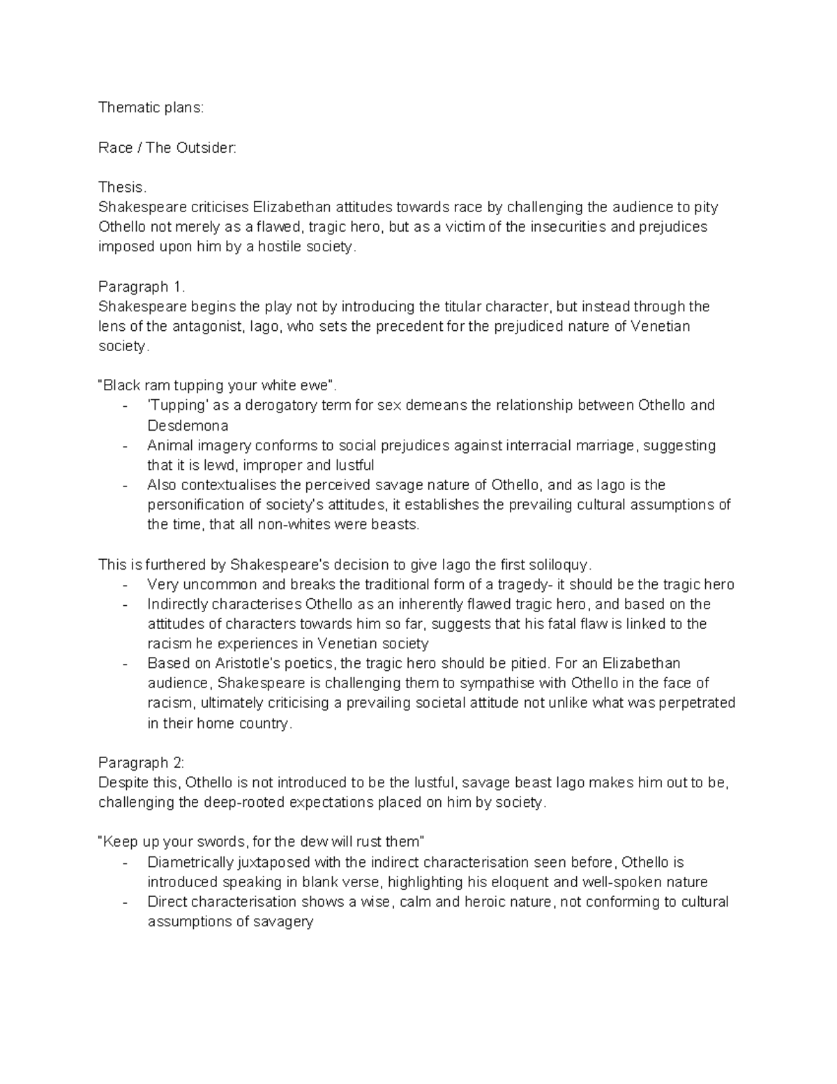 Thematic Plans: Concept Tracker for External Exam - Othello Analysis ...