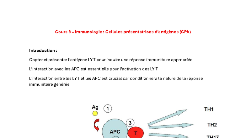C3 - Cours immuno 3 complet - Cours 3 – Immunologie : Cellules ...