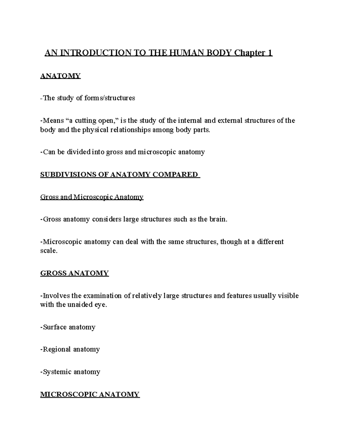BIO 150: Chapter 1 - Introduction to Human Body Anatomy and Physiology ...