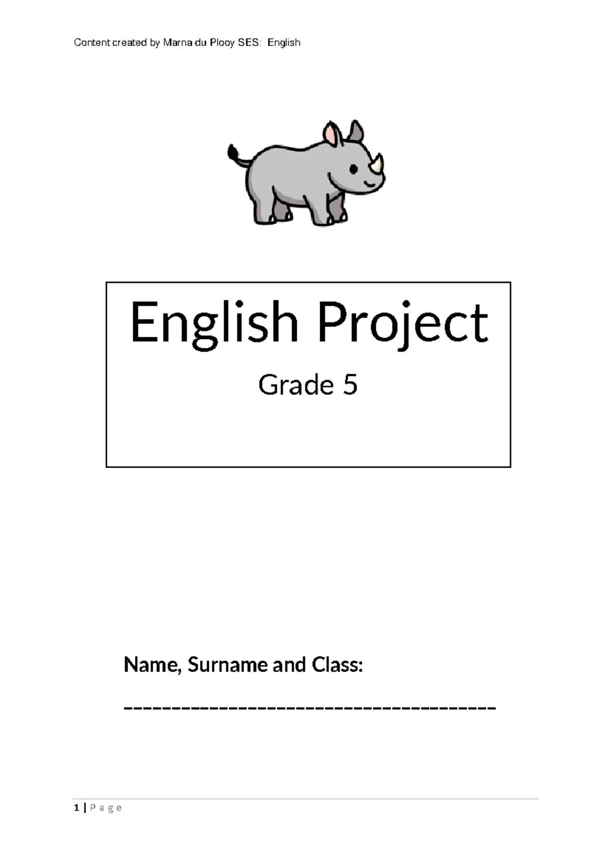 Grade 5 Project - Fable: Research, Writing & Presentation Guide - Studocu