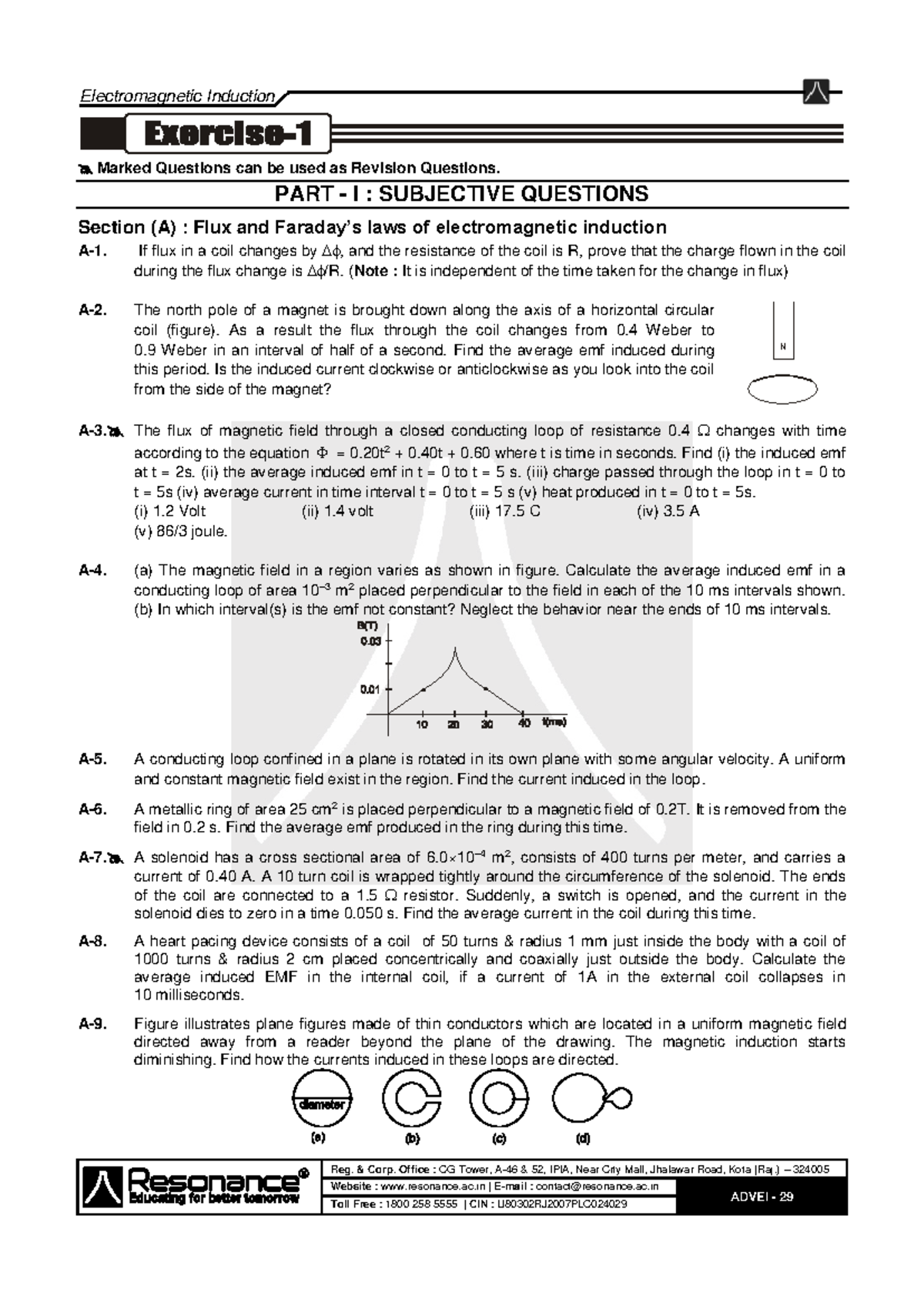 EMI Exercise 1 to 3 - JEE Study Material for Revision - Studocu