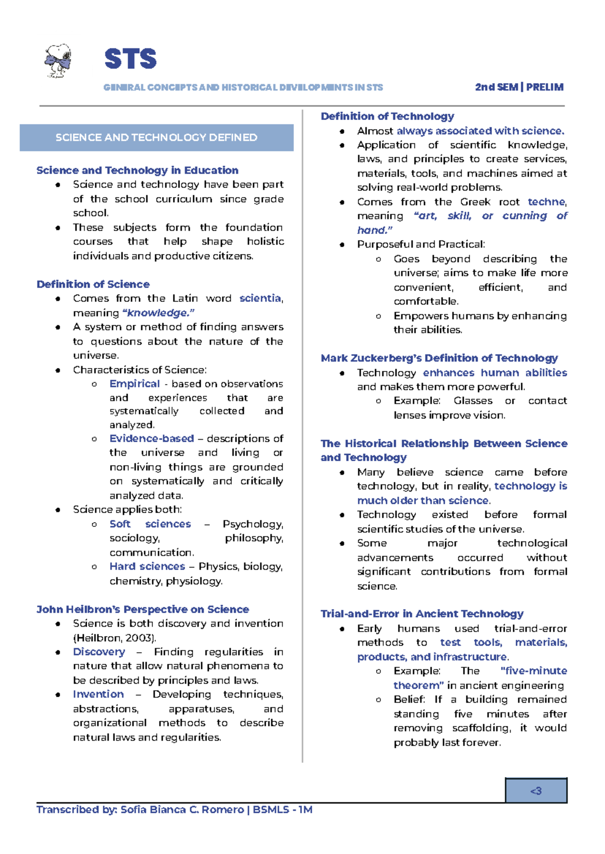 Science Technology and Society - STS GENERAL CONCEPTS AND HISTORICAL ...