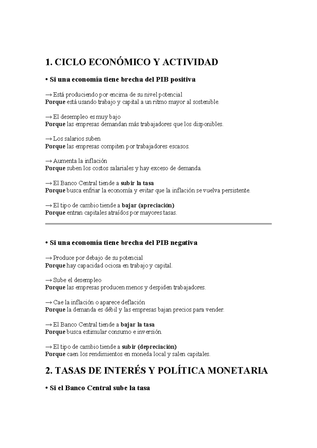 Resumen Parcial: Causas y Efectos del Ciclo Económico (CICLO ECONÓMICO ...