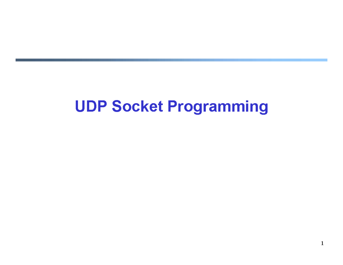 UDP Socket Programming: Key Concepts and Examples - Studocu