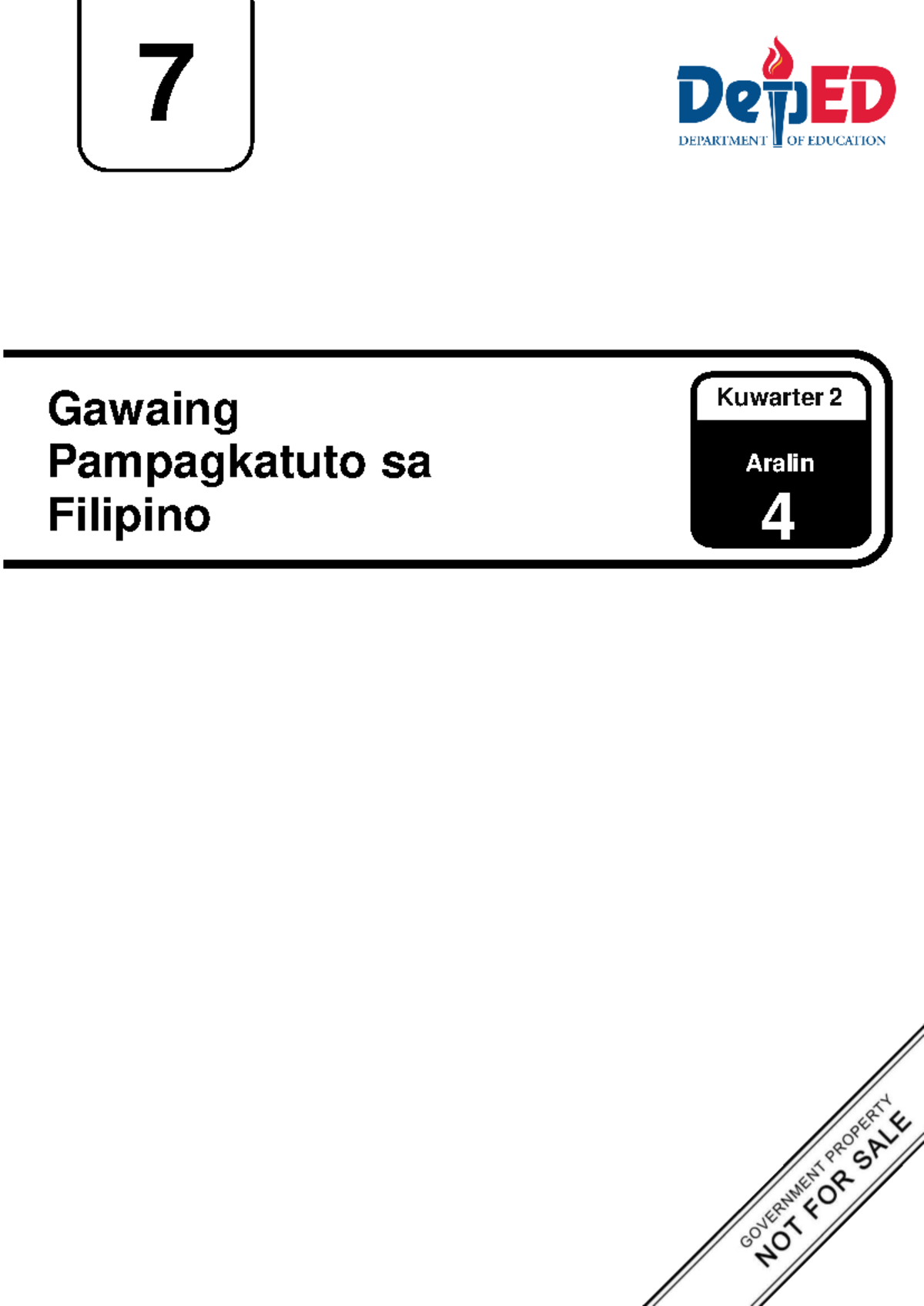WS Q2 Filipino 7 Lesson 4: Mga Elemento ng Tekstong Biswal - Studocu