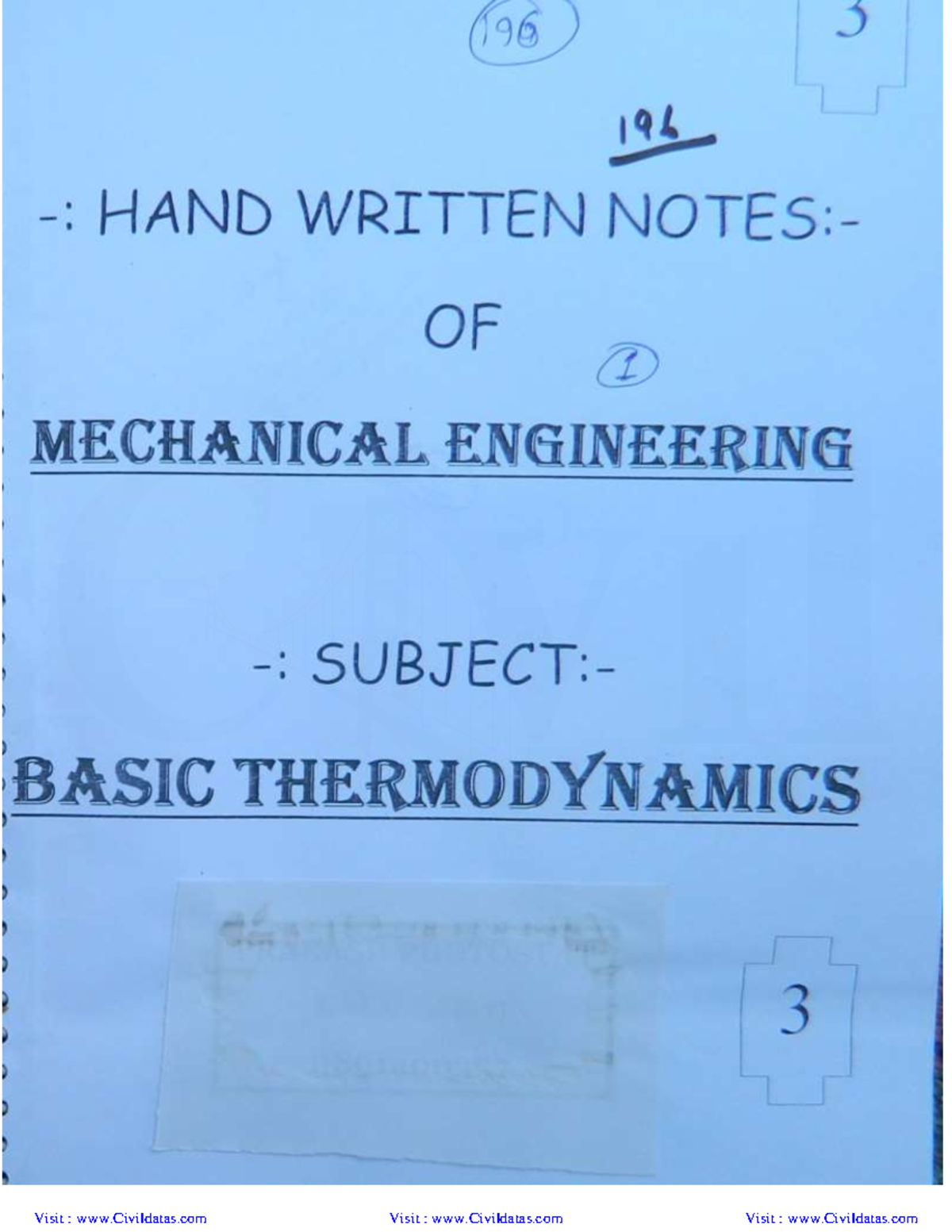 Basic Thermodynamics Notes - BY Civildatas - Studocu