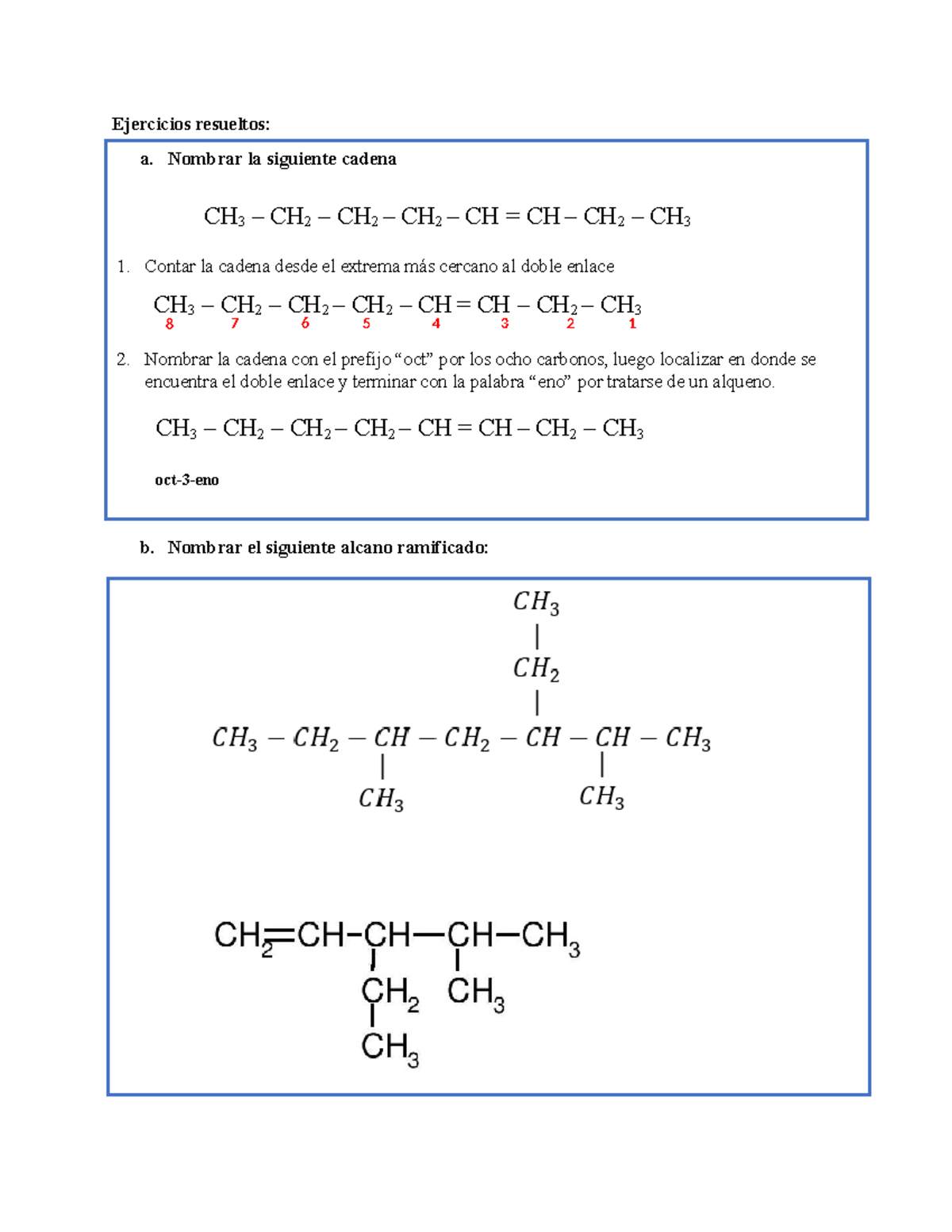 Ejercicios Resueltos y Propuestos sobre Alquenos - Química 101 - Studocu