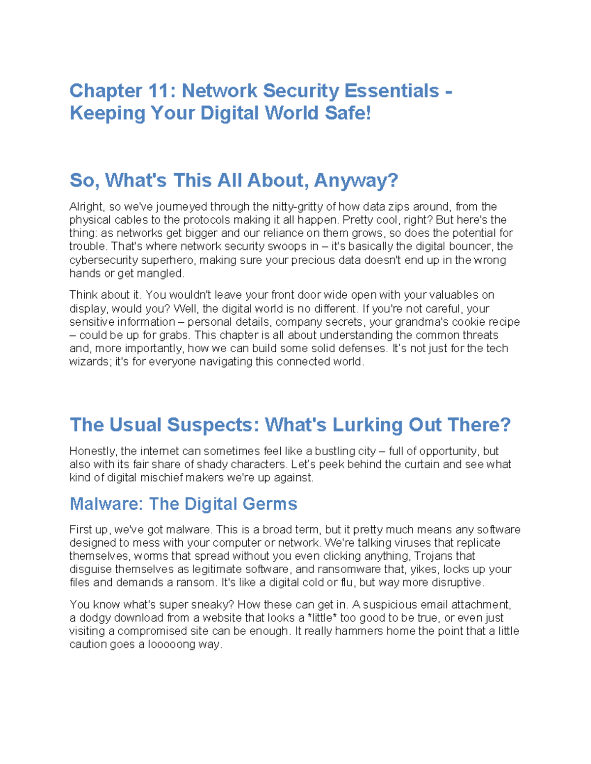 Chapter 11: Network Security Essentials (CS101) - Safeguarding Your ...