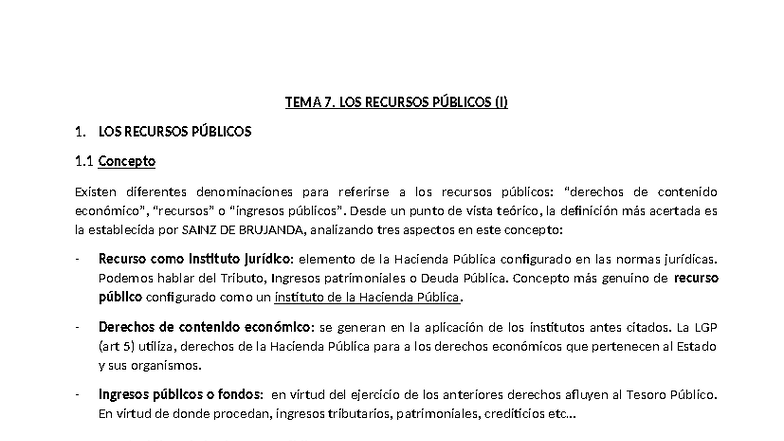 TEMA 7: LOS RECURSOS PÚBLICOS Y SU CLASIFICACIÓN EN DERECHO FINANCIERO ...