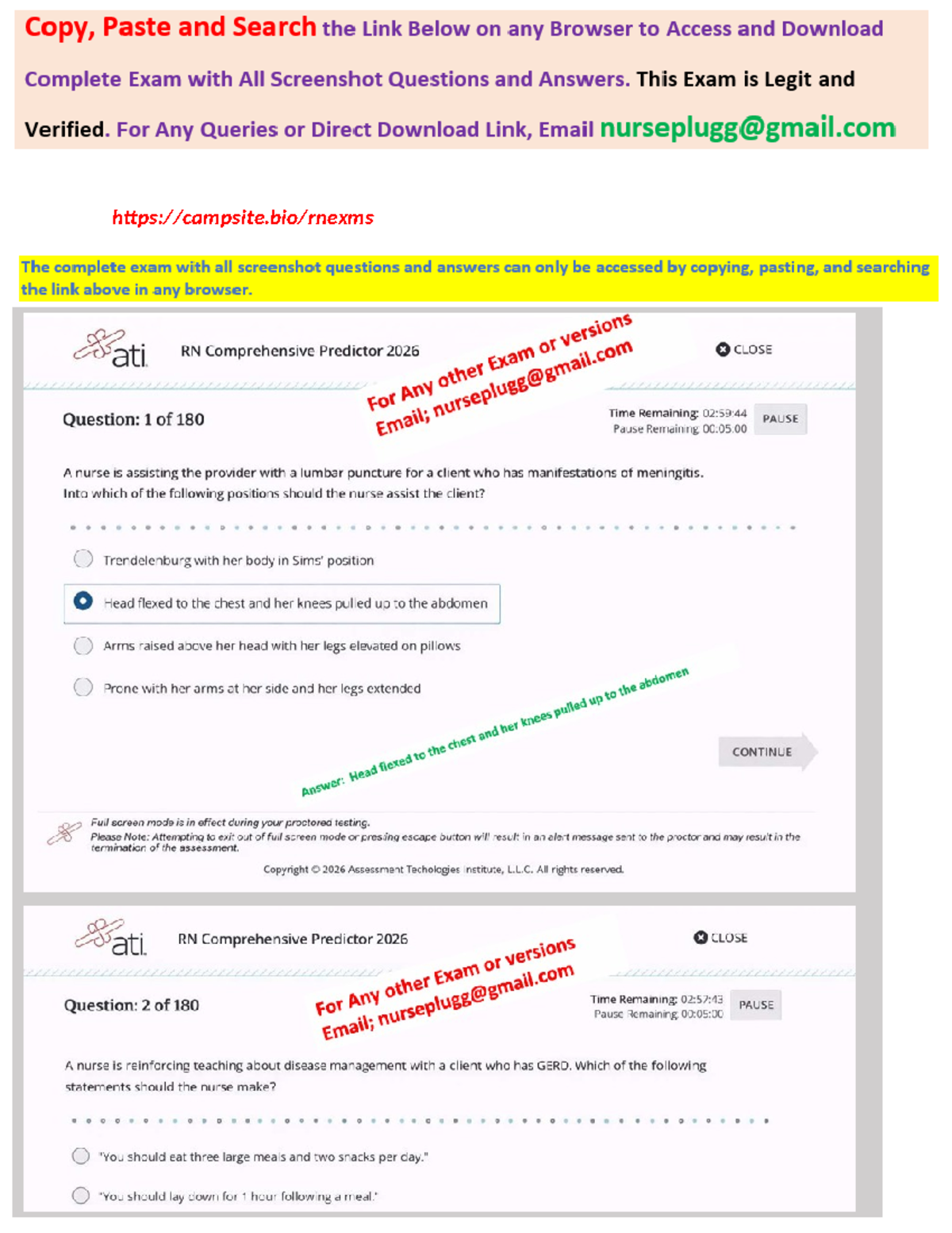 Top Score ATI RN Comprehensive Predictor 2026 Exit Exam: 180 Verified Q ...