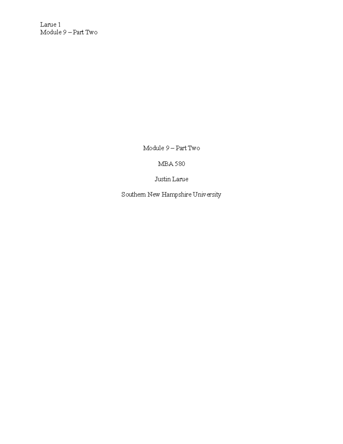 MBA 580 Module 9 Part Two: Market Analysis & Innovation Strategies ...